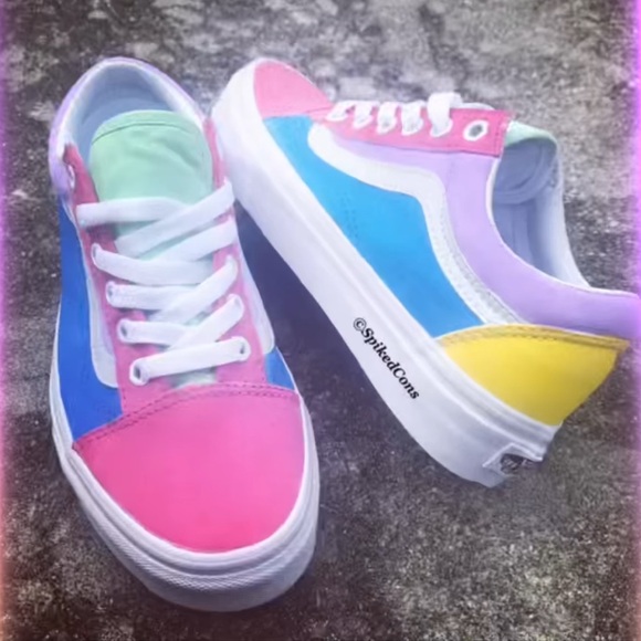 Vans | Shoes | Custom Colorful Old Skool Vans | Poshmark